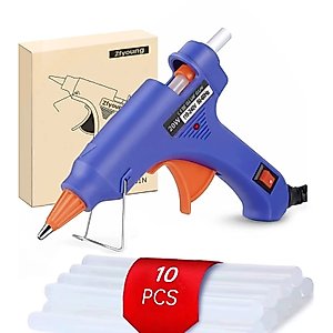 ZFYOUNG Mini Hot Glue Gun 10pcs Glue Stick Hot Glue Gun Set For Quick Repair Artist DIY Art Home 20w Blue