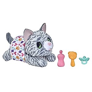 FurReal Newborns Kitty Interactive Animatronic Plush Toy: Electronic Pet with Sound Effects and Closing Eyes, for Kids Ages 4 and up