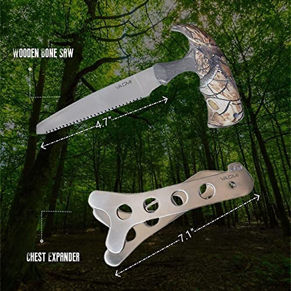 VAGMI Hunting Knife Set -5 Pieces of Portable Butcher Game Processing Set ， Hunting Knife for Men ，for Deer Hunting ，Survival, Camping, Fishing, Meat,with Storage Case