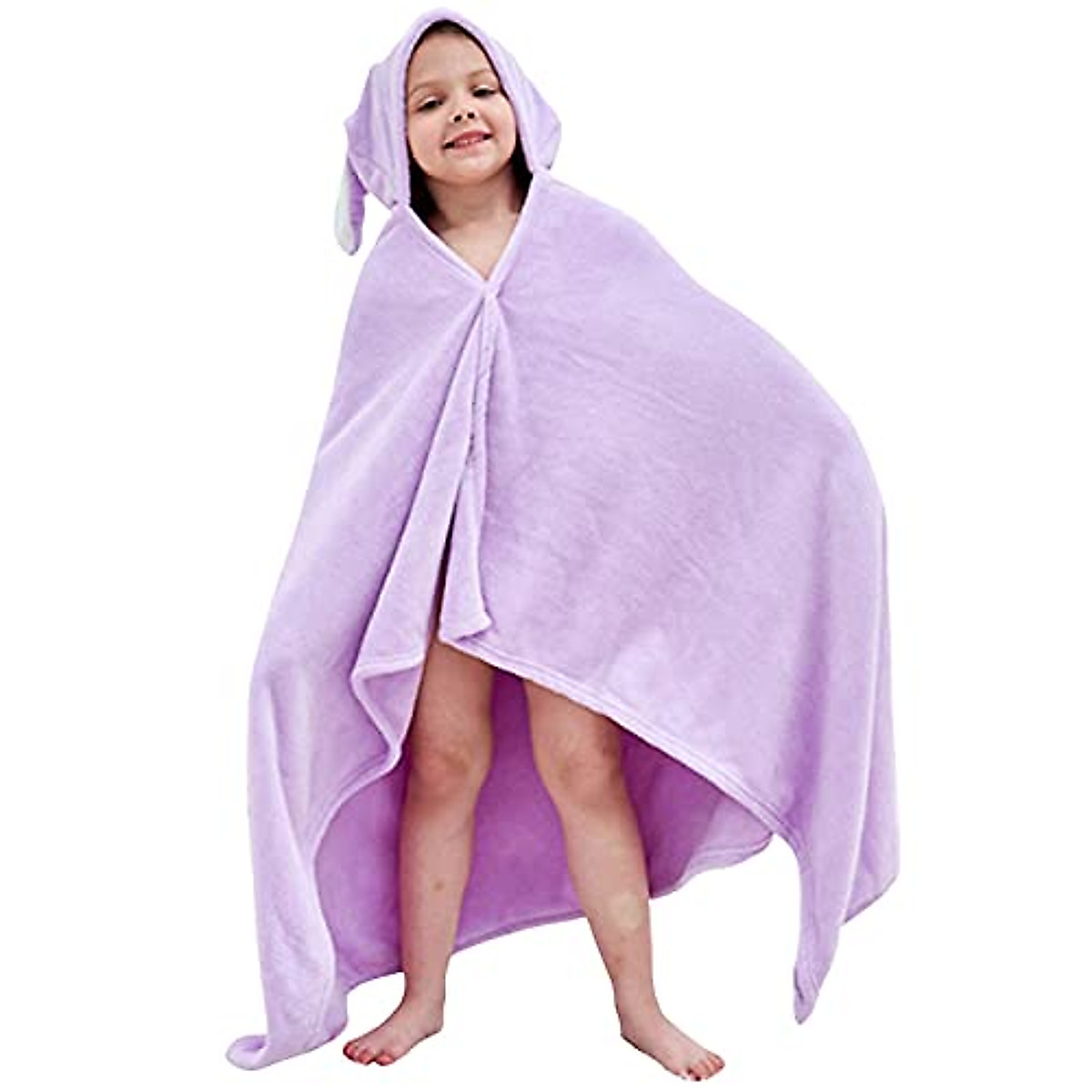 Vauwmsr Kids Hooded Beach Bath Towel Blanket Soft Warm Absorbent Swimming Poncho Shower Towel for Boys Girls, 55" x 28"