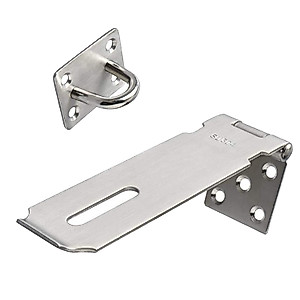 2 Pack Padlock Hasp Door Locks Hasp Latch,5 inch Heavy Duty 304 Stainless Steel Security Hasps for Padlock, 2 mm Extra Thick Door Gate Bolt Lock with 18 Mounting Screws