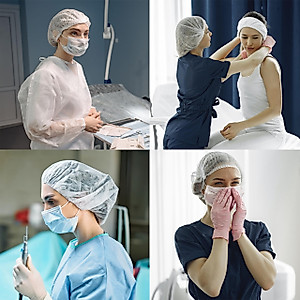 ZMDREAM Hair Nets Food Service Disposable Bouffant Cap Extra Large 24-Inch Latex Free Pack of 100 White