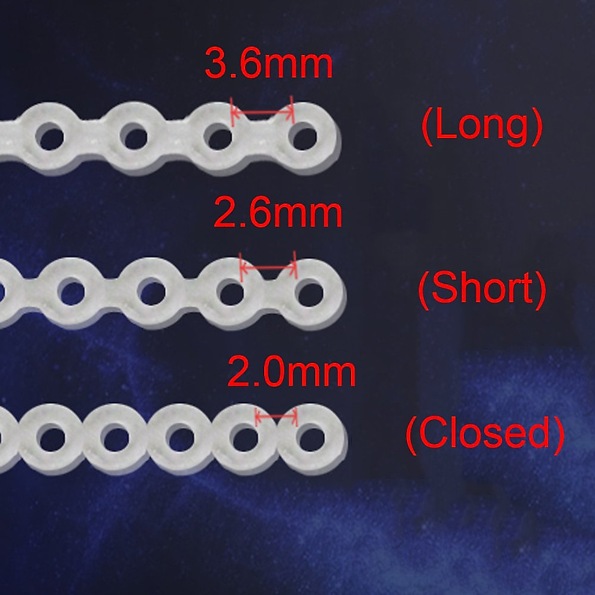 RZJZGZ Clear Dental Orthodontic Elastic Chain Power Chains Brace Orthodontic Spool Elastic Rubber Band (Short) …