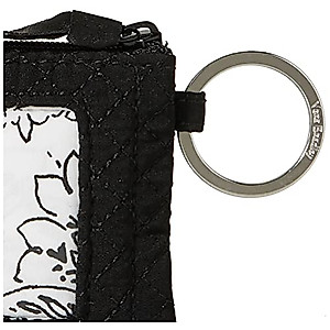 Vera Bradley Women's Microfiber Zip ID Case Wallet, True Black, One Size