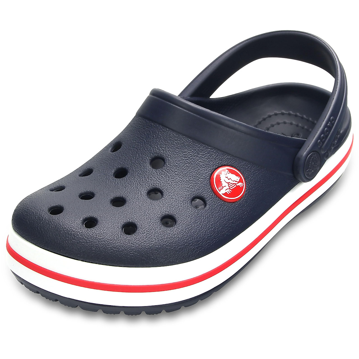 Crocs Unisex-Child Crocband Clogs (Little Kid/Big Kid), Navy/Red, 2 Little Kid
