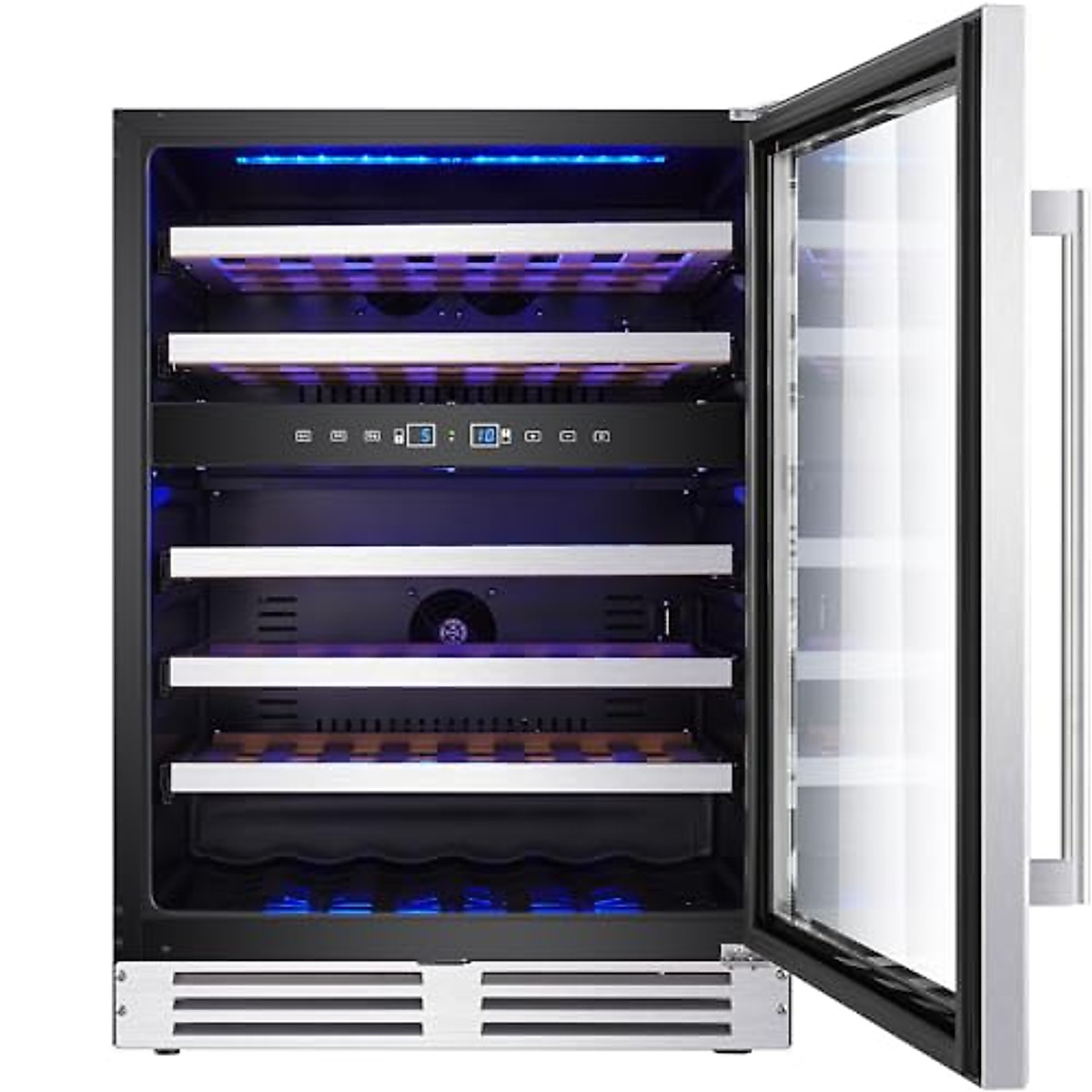 STAIGIS 46 Bottle Compressor Wine Cooler Refrigerator, 24 inch Wine Fridge Freestanding Dual Zone for Home, Kitchen and Bar, Digital Temperature Control
