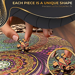 ZenChalet - Yin Yang Jigsaw Puzzles for Adults 200 Piece - Wooden Jigsaw Puzzle for Aduls, Perfect as Spiritual Puzzle Gifts, Uniquely Shaped Pieces - Mind Puzzle for Adults
