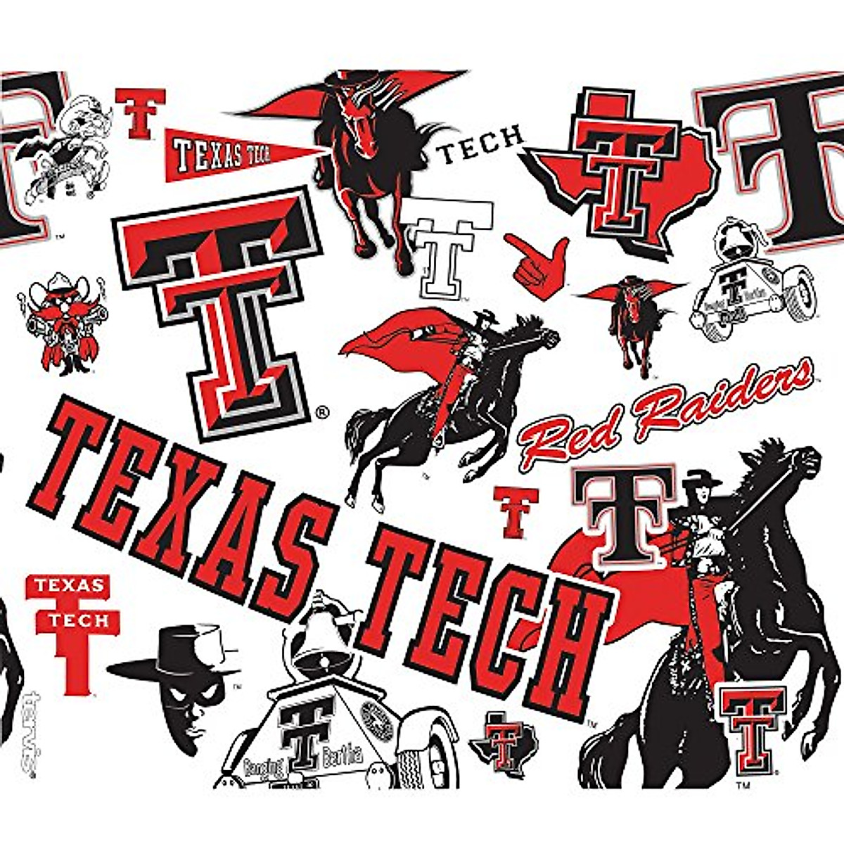 Tervis Texas Tech Red Raiders All Over Insulated Tumbler with Wrap Gray Lid, 24oz Water Bottle, Clear