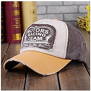 LONGTEN Vintage Baseball Cap Denim Cotton Frayed Edge Sunhat Adjustable Unisex