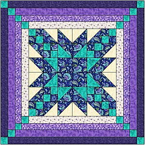 Material Maven Quilt Kit Elegant Star/Purple Passion/Pre Cut Ready to Sew