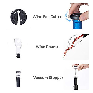 Exptolii Electric Wine Opener, Automatic Bottle Corkscrew with Foil Cutter, Vacuum Stopper and Wine Aerator Pourer