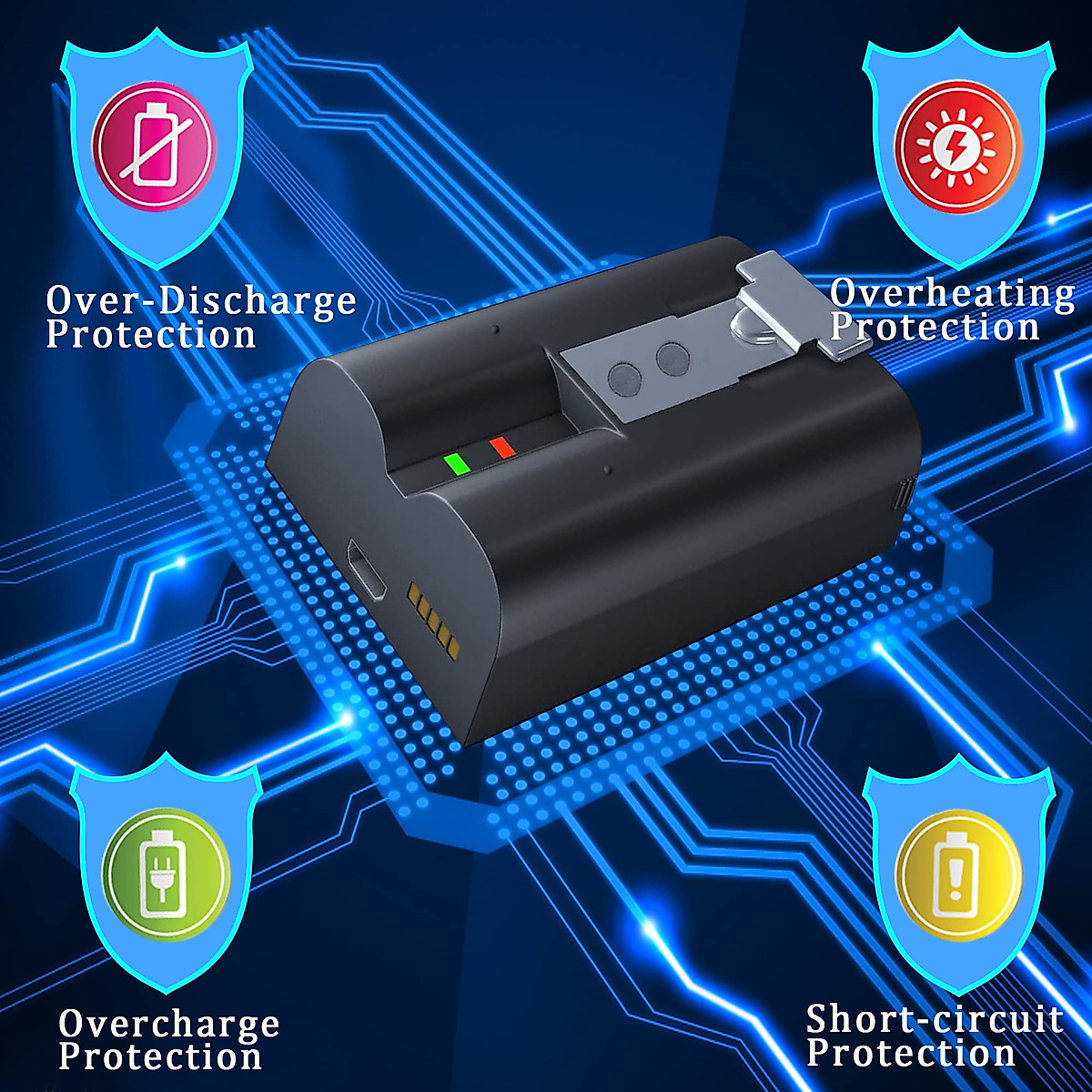 2Sets Battery and USB Charging Station,Battery is Compatible with Ring-doorbell, for Video Doorbell 2/3 and Spotlight Cam Battery 6040mAh