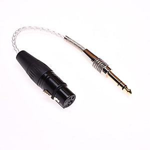 GAGACOCC 8 Cores Silver Plated 1/4 1/8 3.5MM Male to 4 Pin XLR Female Audio Adapter 10cm Cable