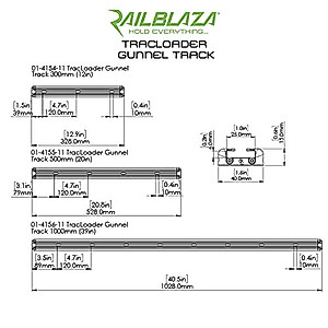 RAILBLAZA Aluminum Boat Gunnel Track Rail System (20 in), Compatible with Crestliner, Lund, Lowe, G3 and More