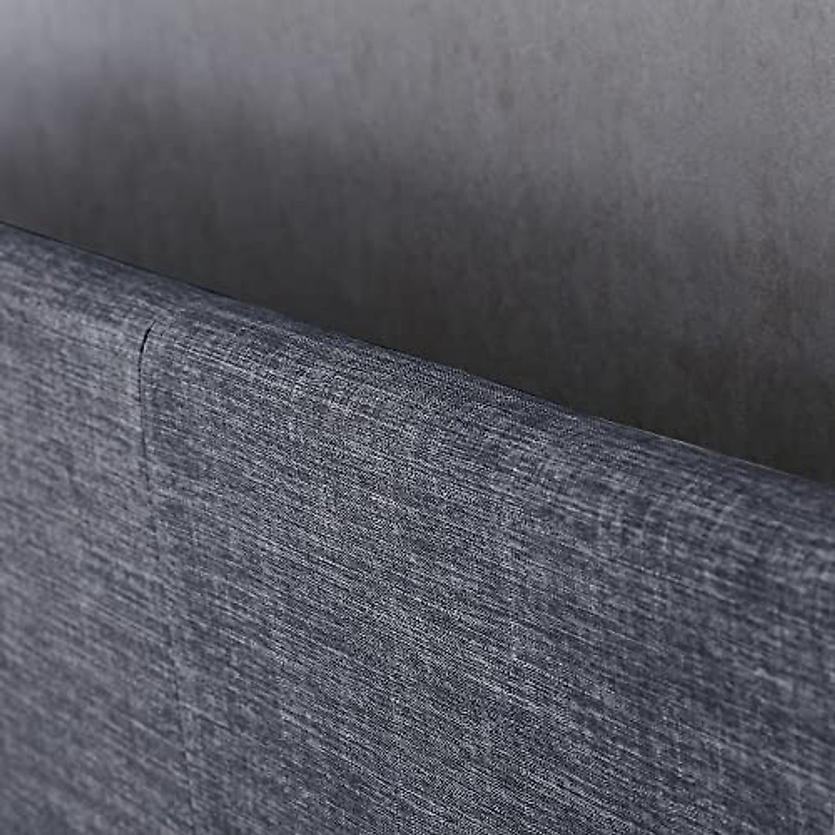 DECOMIL Wooden Bed Frame Covered with Woven Fabric, with Headboard, Natural and Solid, 3 Size, King Bed Frame