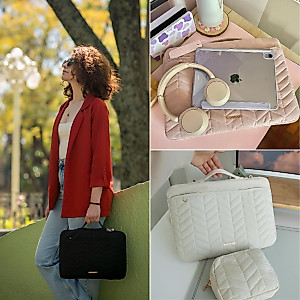 BAGSMART 13-14 inch Laptop Sleeve with Handle, Puffy Padded Laptop Case Fitted with MacBook Air Pro 13.3-14 inch, Dell, HP