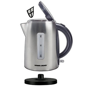 BLACK+DECKER 1.7L Cordless Kettle, Silver, KE2000SD