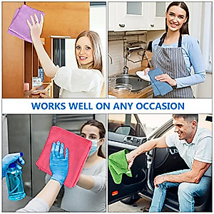 CCidea 12 Pack Microfiber Cleaning Cloth Reusable Cleaning Rags Kitchen Dish Towels Set, Soft Lint Free Cleaning Rags for House, Bathroom, Car Care (12x12 inch-B) (Clear Inventory)