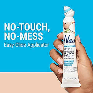 NAIR Prep and Smooth Face, Facial Hair Removal for Woman, Touch Free Hair Removal Cream, with Sensitive Coconut Milk and Collagen for Skincare, Dermatologist Tested, 1.76 oz