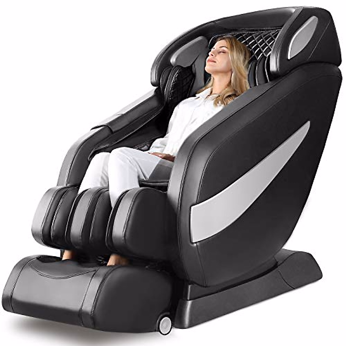 Massage Chair,Zero Gravity SL Track Massage Chairs, Full Body Shiatsu Massage Chair Recliner with Space Saving, Auto Body Detection, Thai Stretching, Bluetooth Speaker, Heat, Foot Roller (Black)