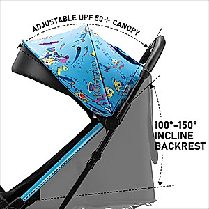 RoyalBaby Lightweight Baby Stroller, Self Standing Gravity Fold Stroller for Infants, Compact Fold Travel Stroller for Airplane, Toddler Umbrella Stroller with Canopy& Cup Holder, Blue