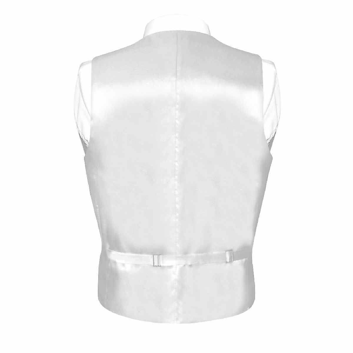 Biagio Men's SILK Dress Vest & Bow Tie Solid WHITE Color BowTie Set sz XL