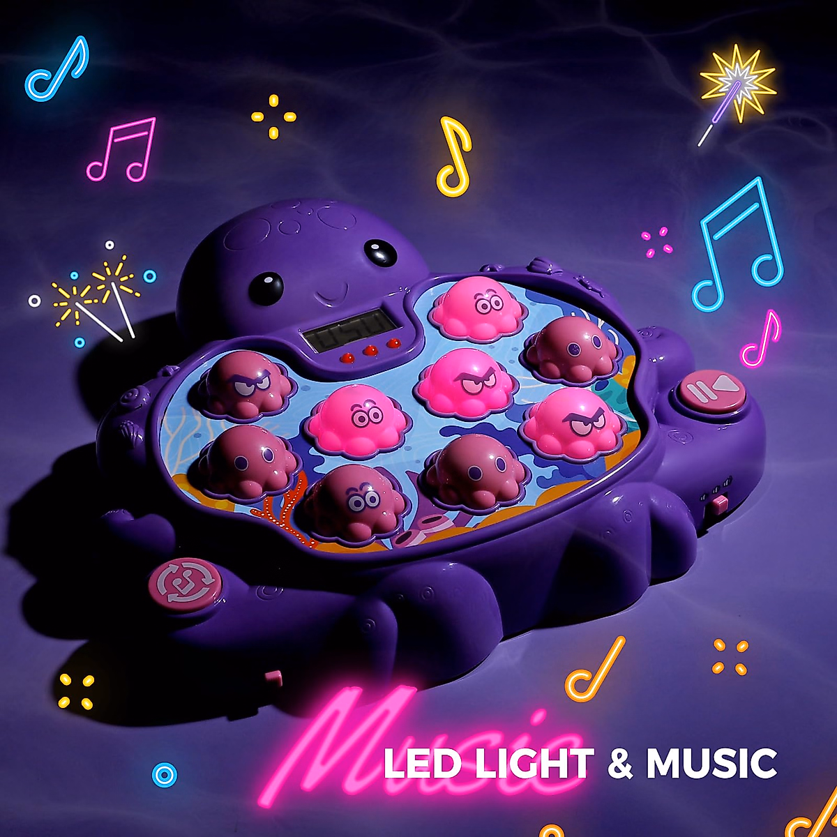 KukuFun Toys for 2 3 4 5 Year Old Boy,Toddler Toys Age 2-4, Whack A Mole Flog Octopus Game Toys with Light Sound for Kids Boys Girls, Baby Toy for Early Learning, Birthday for Toddler