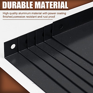 BJADE'S Gutter Valley Splash Guard,12 Pcs Aluminum Roof Valley Splash Shield Gutter Guard.for Straight,Flat Roofs,Corner,10 inch Each,Black