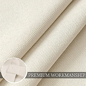 Joywell Linen Tote Bags Super Durable Reusable Grocery 5 Pack Shopping Bag Natural Cloth Blank Large Tote Bags Machine Washable Women Fashionable Crafts White Bag Suitable for DIY Gift Activity Beige