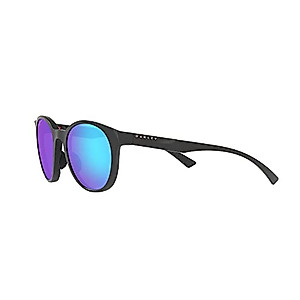 Oakley Women's Oo9474 Spindrift Round Sunglasses, Matte Carbon/Prizm Sapphire Polarized, 52 mm