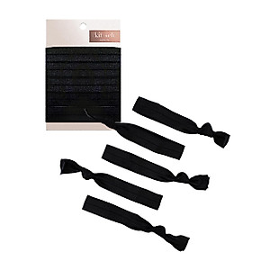 Kitsch 5 Pc Soft Hair Ties | Knotted Ties for Girls | Hair Elastics & Ties | Elastic Hair Bands for Toddler | Hair Ties for Thick & Thin Hair | Hair Accessories for Women (Blackout)