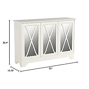 Target Marketing Systems Reflections Buffet/Console with Mirror, White