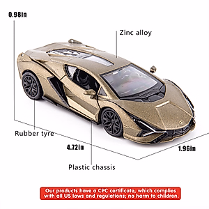 TGRCM-CZ 1/36 Scale Lamborghini Sián FKP37 Casting Car Model, Zinc Alloy Toy Car for Kids, Pull Back Vehicles Toy Car for Toddlers Kids Boys Girls Gift