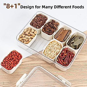 TYigao Divided Serving Tray with Lid and Handle - Portable Snackle Box Charcuterie Container, Clear Snack Platter Organizer for Fruits, Candy, Nuts, Snacks - Ideal for Party, Travel & Picnics