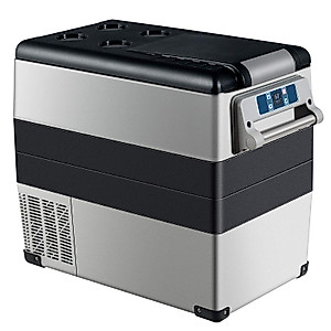 COSTWAY Car Refrigerator, 53-Quart Portable and Compact RV Fridge, -4°F To 68°F, Electric Compressor Freezer Cooler with Operating Panel, Groove Design, for Vehicle, Travel, Outdoor and Home Use