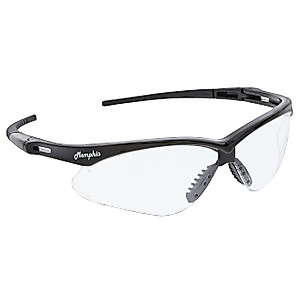 MCR Safety MP110AF Memphis MP1 Series Safety Glasses with Clear Lenses, UV-AF Antifog Coating Protection, Wrap Around Design, Black Frame, 1-Pair