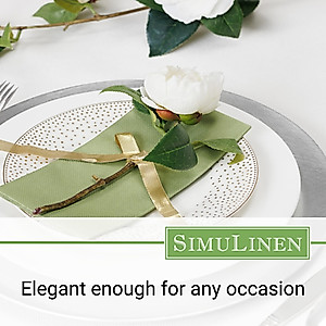 SimuLinen Olive Green Linen Feel Disposable Dinner Napkins - Kosher Cloth-Like Airlaid Wedding Napkins, 16"x16", Box of 50