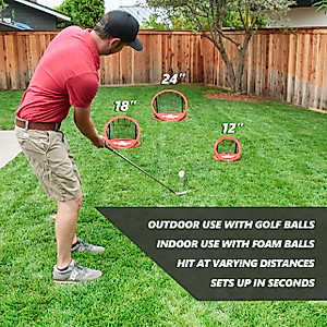 GoSports Chipster Range 3 Piece Golf Chipping Practice System Includes 3 Targets and Case