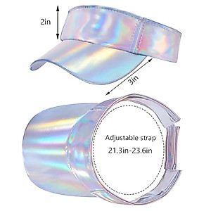 Marrywindix 1 Piece of Silver Sport Wear Athletic Visor Sun Sports Visor Hat Laser Visor Adjustable Cap for Women and Men (One Size)