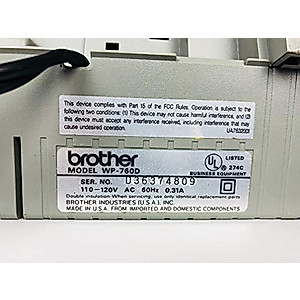 Brother Model WP-760D Word Processor Gray Electric Typewriter