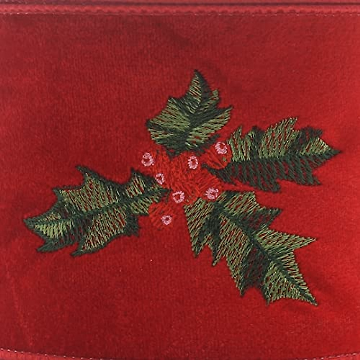 Celebrate It 3.5'' Velvet Wired Poinsettia Ribbon, Red