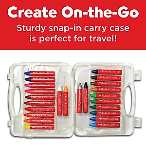 Faber-Castell Beeswax Crayons in Durable Storage Case, 24 Vibrant Colors