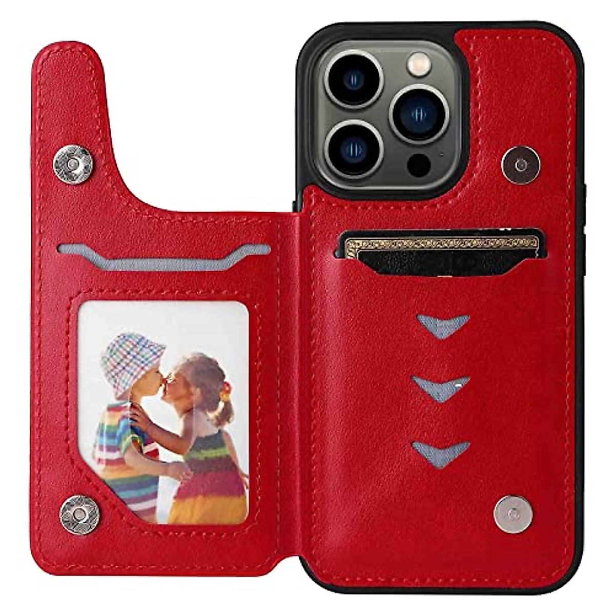Fansipro Bumper Case Cover for Samsung Galaxy S9 Plus, Premium PU Leather Slim Fit Cover for Galaxy S9 Plus, 1 Card Slot, 1 Photo Frame Slot, Spring, Red