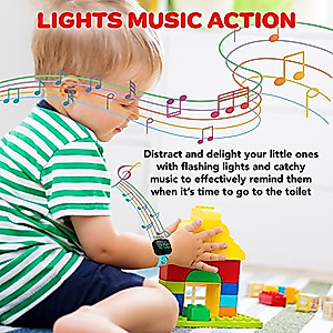 Potty Training Toilet Timer Watch for Boys & Girls, Fun Flashing Lights, Music Tones, Water Resistant for Seat, Rechargeable, Smart Sensor, Alarm, Amazing Kids, Baby & Toddler Potty Train Toilet Timer