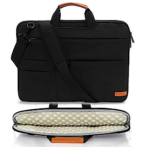 KINGSLONG Laptop Bag 17 17.3 Inch Laptop Shoulder Messenger Bag Case Sleeve, Lightweight Slim Computer Notebook Ultrabooks Carrying Case Briefcase Cover Men Women for Acer Asus Dell Lenovo HP Black