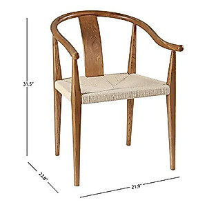 Amazon Brand – Stone & Beam Wishbone Dining Chair with Arms, 21.9"W, Ash Wood, Natural Finish