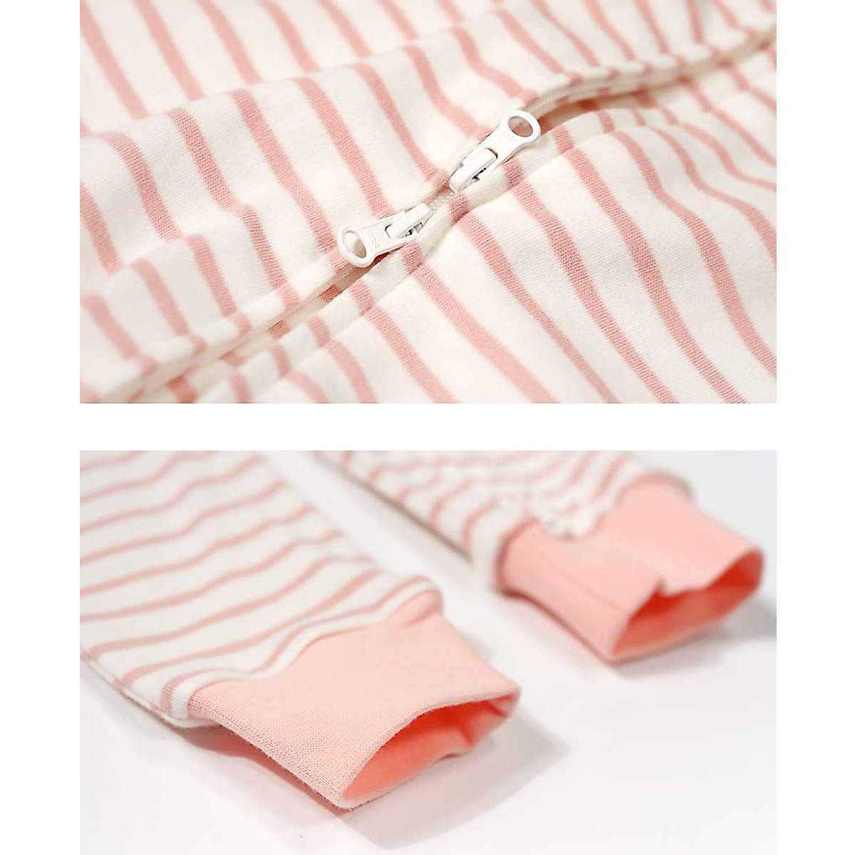 Teach Leanbh Baby Boys Girls 3 Pack Footless Pajamas Cotton Long Sleeve 2 Way Zipper Romper Sleep and Play (as1, age, 3_months, 6_months, Baby, Purple/Flower, 3-6 Months)