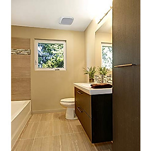 Homewerks Worldwide 7130-04-BT Bathroom Fan Bluetooth Speaker, Ceiling Mount Exhaust Ventilation 1.5 Sones 70 CFM, White