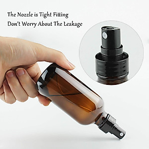 4oz Amber Glass Spray Bottle for Essential Oils,Small Empty Fine Mist Spray Bottle, Refillable Liquid Containers for Perfumes,Cleaning Products,16 Pack
