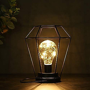 JHY DESIGN Decorations Outdoor Table Lamp Battery Powered Lights Indoors lamp with LED Bulb Battery Operated Outdoor Lantern Great for Room Decor Parties Patio Events